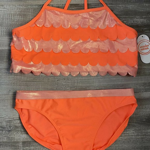 wonder nation | Swim | Wonder Nation Girls Ruffle Bikini Swimsuit Set ...
